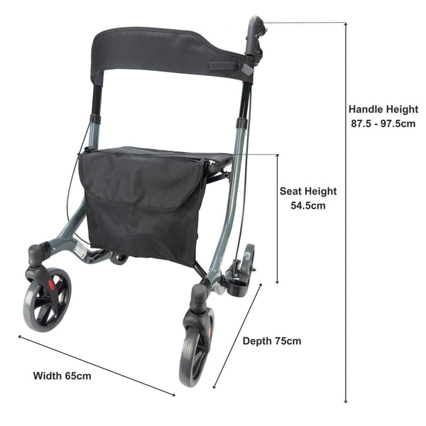GoLite 4 Wheel Lightweight Rollator Walking Aid | Millercare