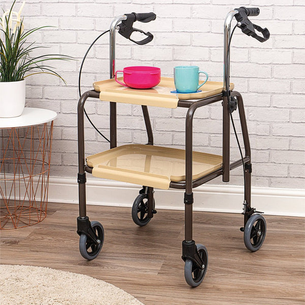 Height Adjustable Kitchen Flat Packed Trolley with Brakes | – Millercare