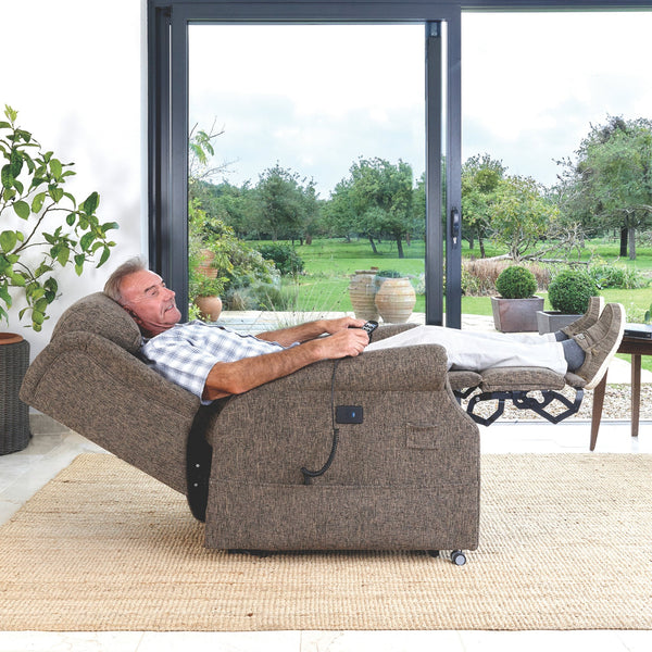 Iconic Lateral Back Quad Motor Riser Recliner – Small – Millercare