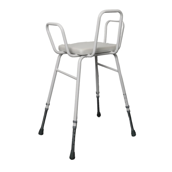 Perching Stool With Metal Back and Arms | Millercare