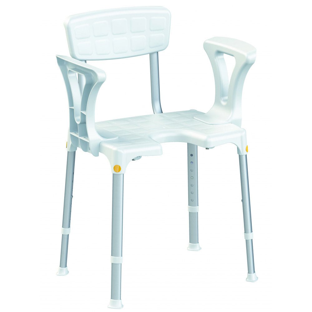 Atlantis Rectangular Shower Chair with Arm Back Rest – Millercare